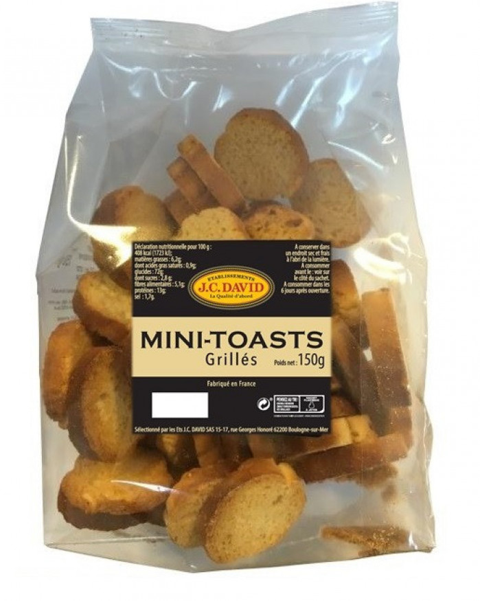 Minis toasts grillés - 150 g | Ets JC DAVID